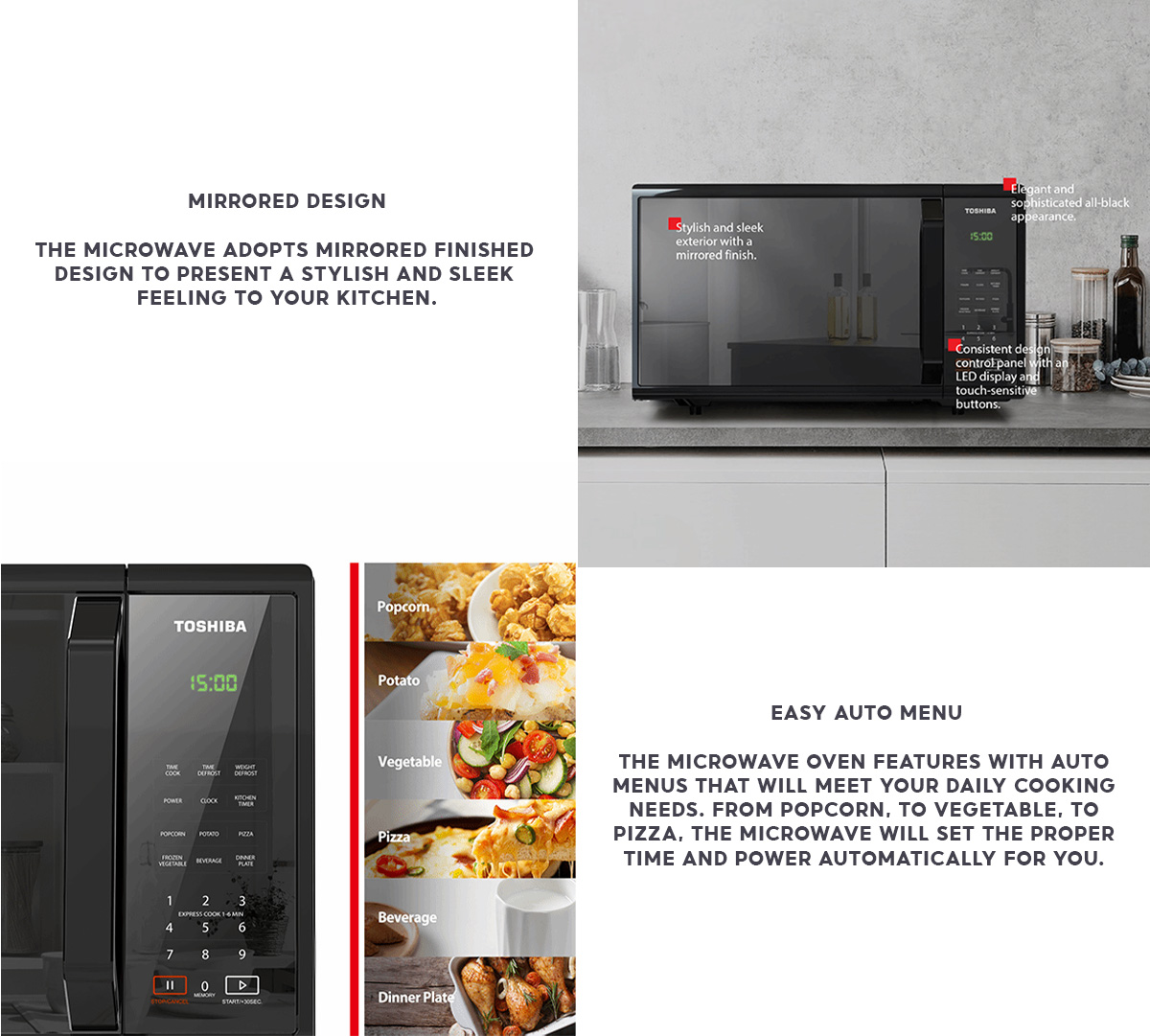 Toshiba Microwave - Mirror (25L) MM-EM25PF(BM) | Shopee Malaysia