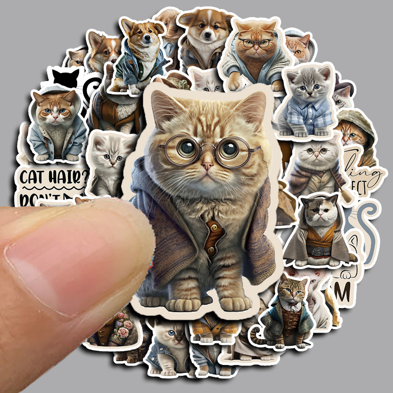 50pcs Lovely Cat Stickers Cute Kitten Sticker Decoration Journal ...