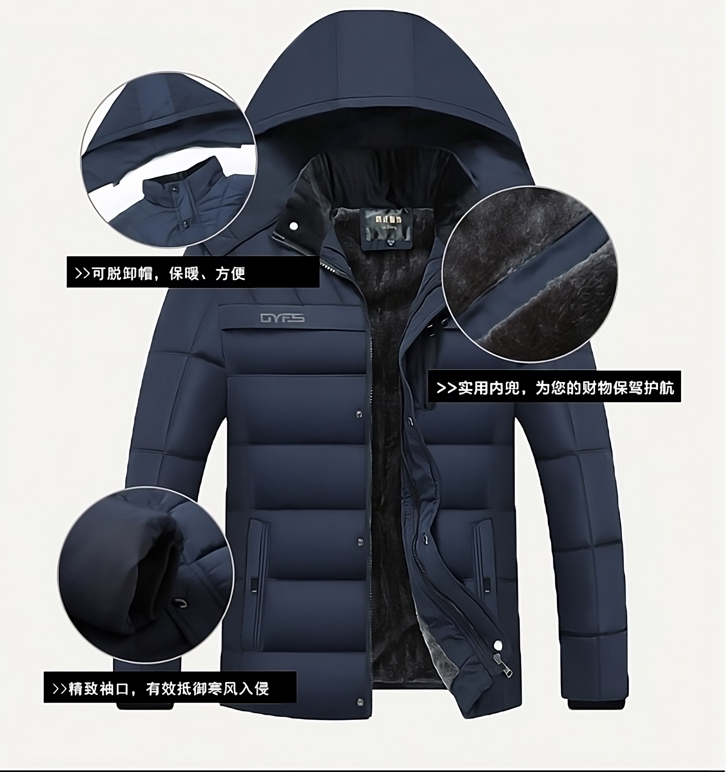 Men Winter Down Jacket Windproof Coat Cold Jacket Men Baju Sejuk Tebal ...
