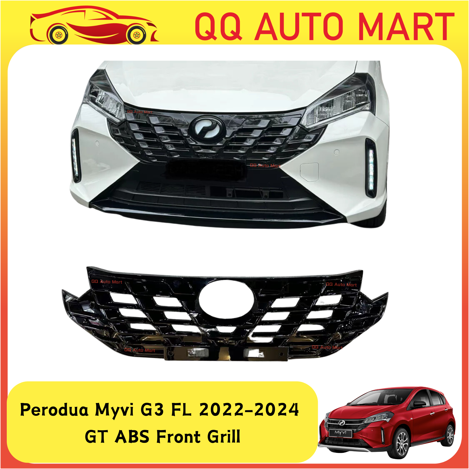 Perodua Myvi G3 FL 2022-2024 GT ABS Front Grill | Shopee Malaysia