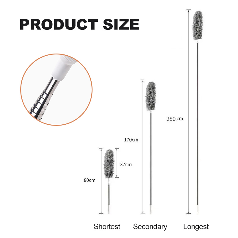 280CM Extra Long Handle Duster Cleaning Tool Extendable Bendable ...