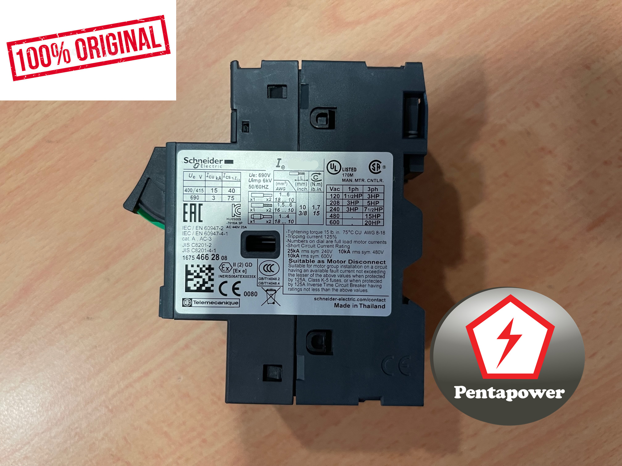 SCHNEIDER GV2ME MOTOR CIRCUIT BREAKER (GV2ME05 GV2ME06 GV2ME07 GV2ME08 ...