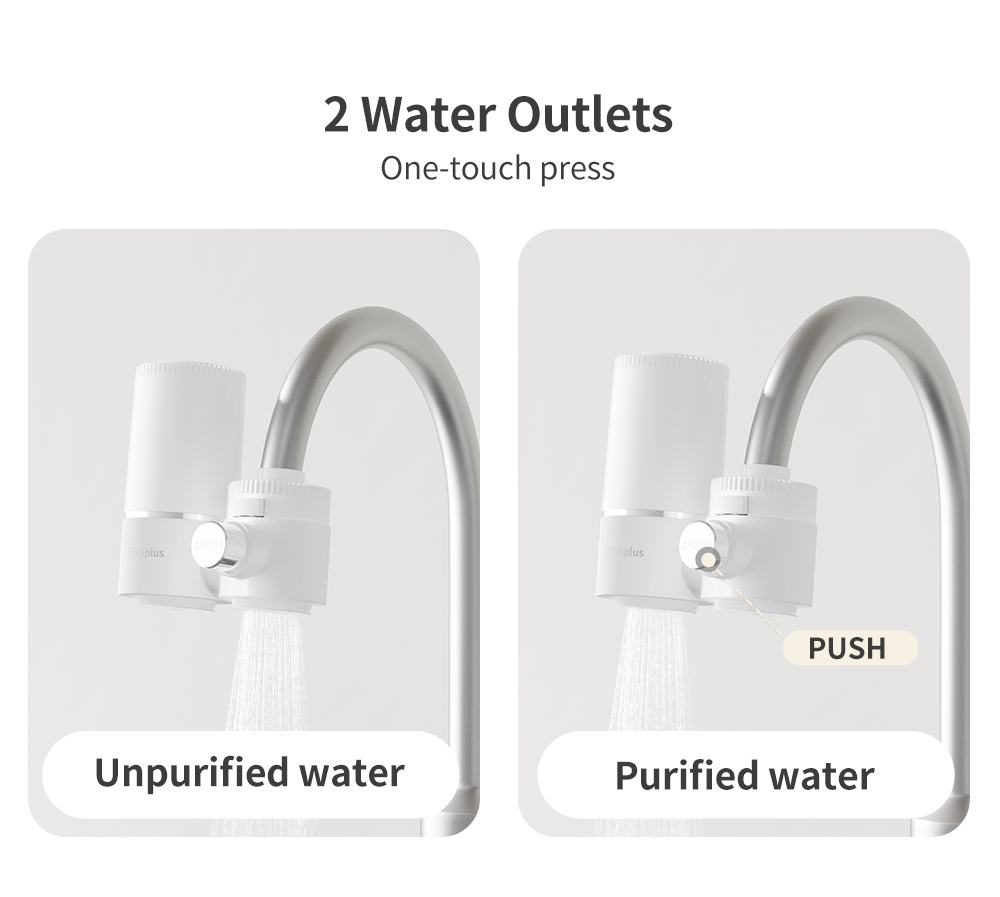 Simplus Tap Water Purifier With Tearable Carbon Rod Filter 2L/Min Large ...