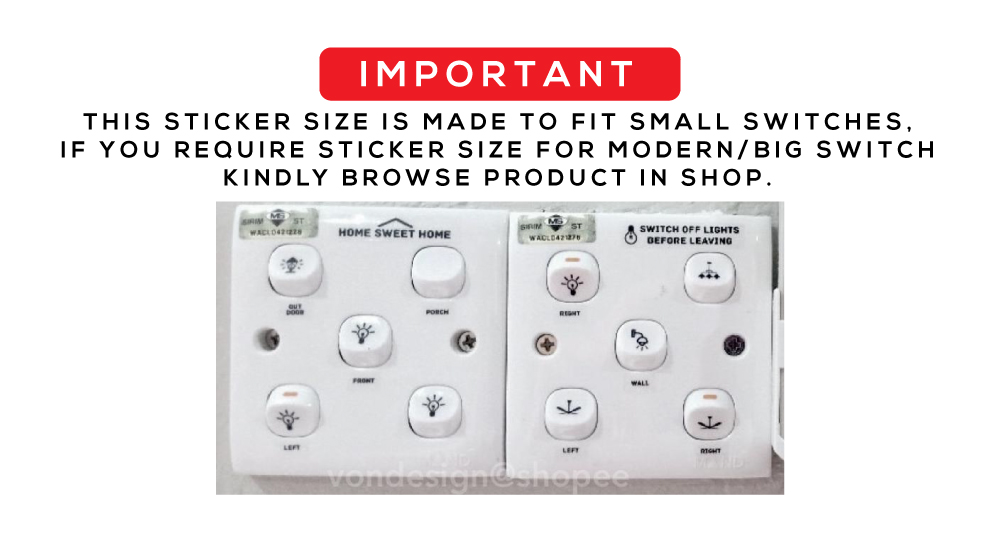 350pcs STICKER TRANSPARENT SUIS ELEKTRIK RUMAH / SWITCH LABEL STICKER 🔥 ...