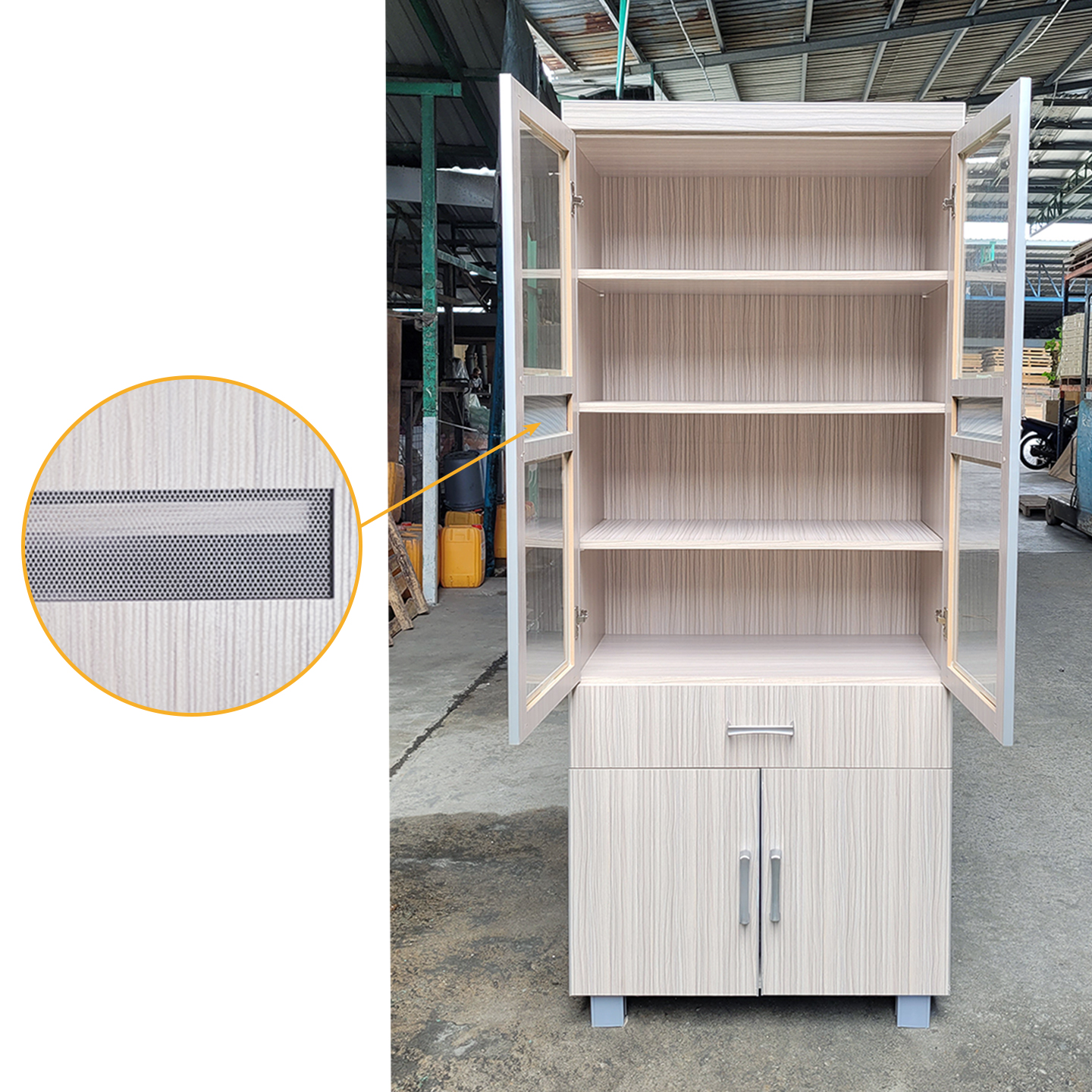 HOMATRIX Kitchen Cabinet Storage Glass Cabinet Almari Simpan Dapur Kaki ...