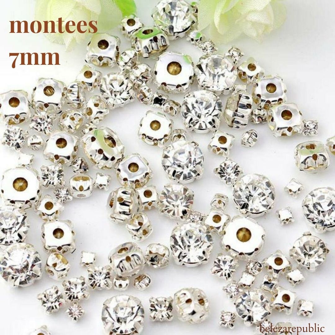 Beleza loose montees beads manik montee saiz 5mm 6mm 7mm | Shopee Malaysia