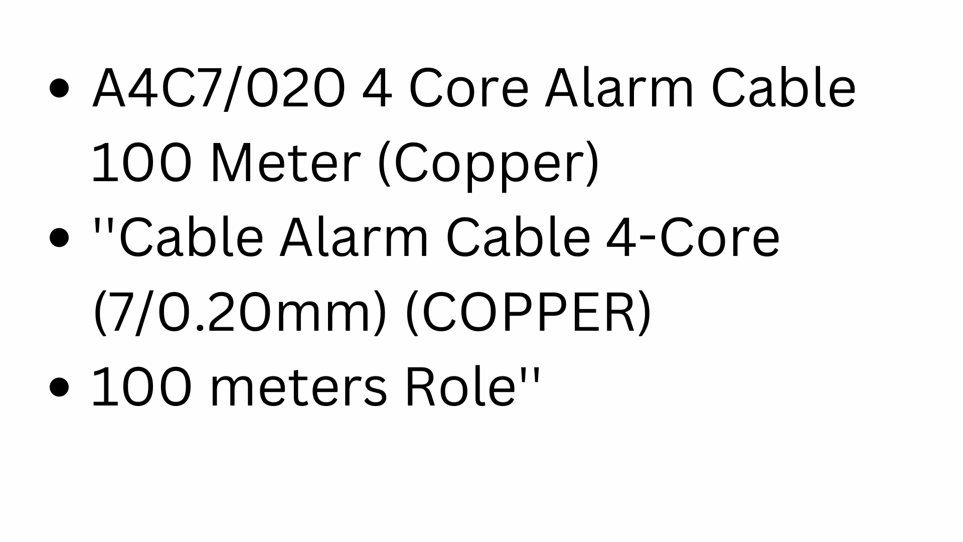 Home Alarm 4 Core Wire Cable 4x7 / 0.20 Thick 100m 100 Meter 100% Pure ...