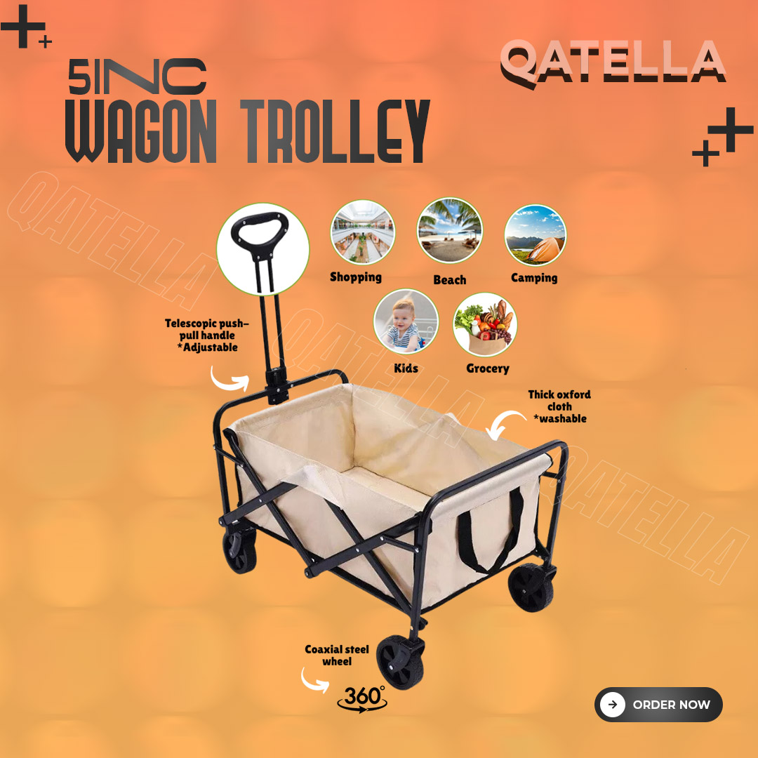 Wagon 5 inch / 4.5 wheel Mini size /Wagon Trolley /Foldable Camping ...