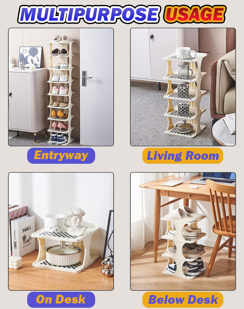DIY Multi-Tier Shoe Rack 9-Tier Shoe Storage Rack Multi-Layer Narrow ...