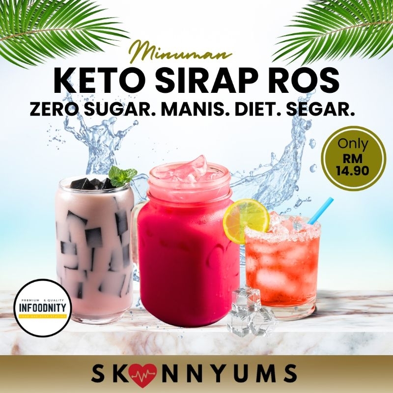 SKINNYUMS Sugar Free Syrup Keto Syrup Keto Drink Sirap Kordial Tanpa ...