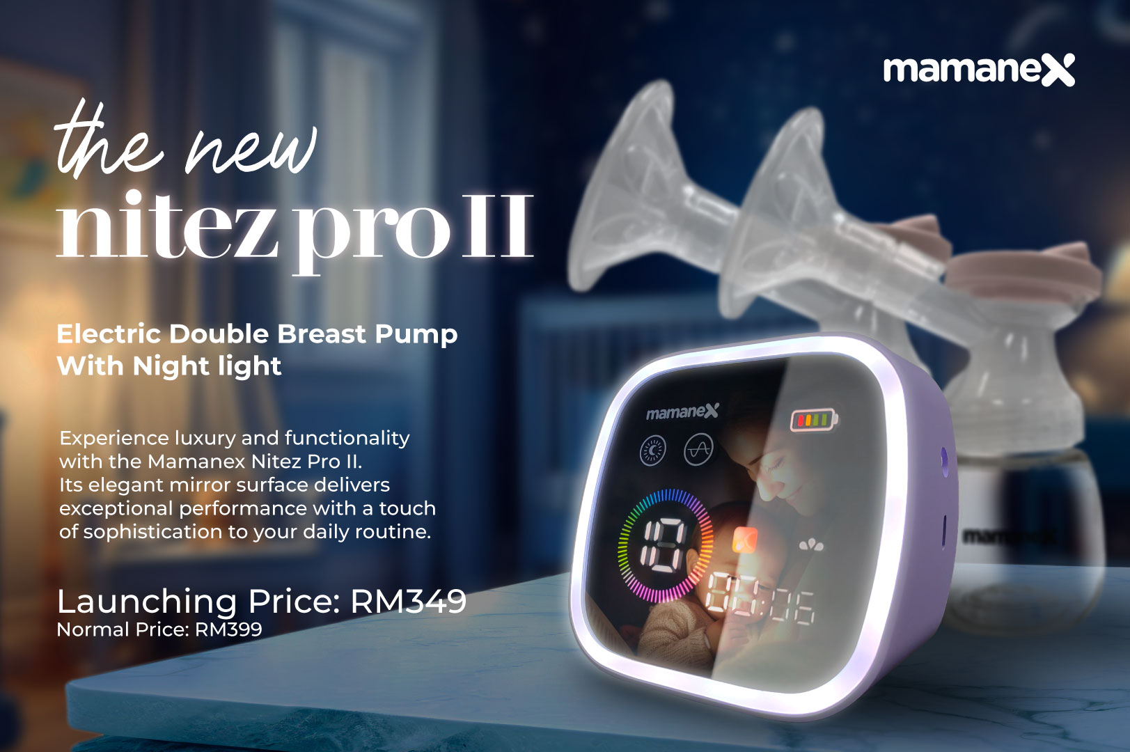 New Upgraded Mamanex Nitez Pro 2 Electric Double Breast Pump | Shopee ...