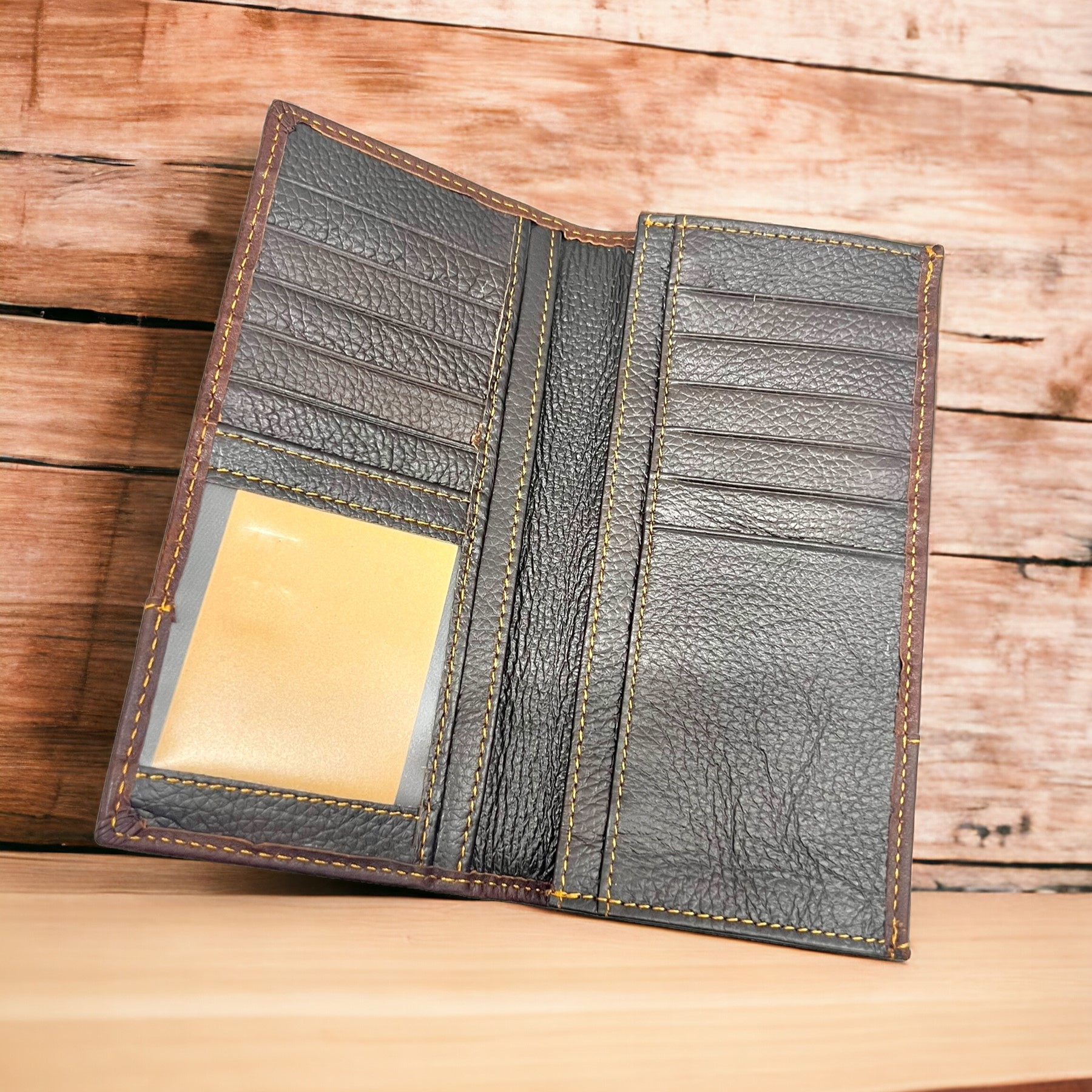 Lee Men’s Bifold Long Leather Wallet Slim Casual Everyday Minimalist ...