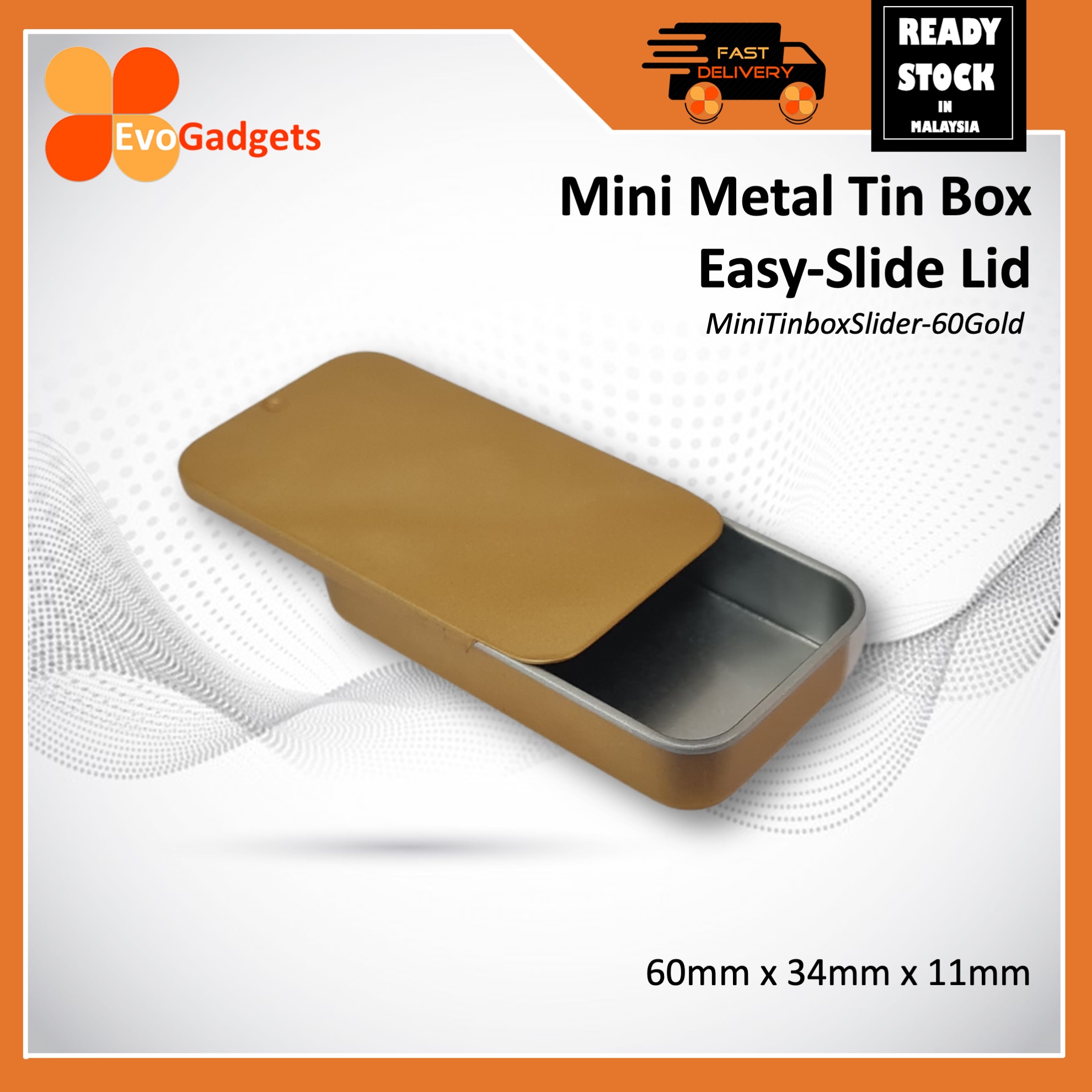 EvoGadgets | Mini Metal Tin box with Easy-Slide Lid / Tinbox Slider ...