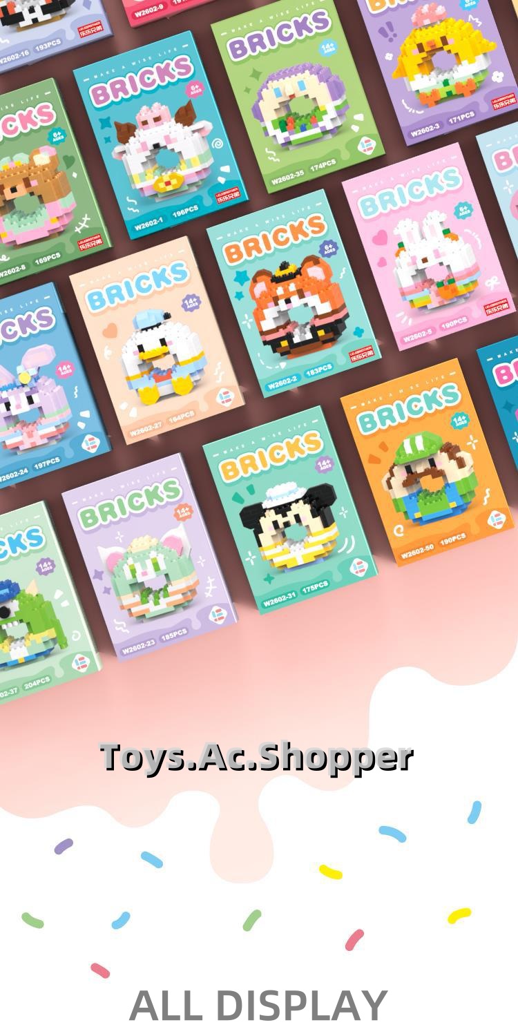 Lele Building Block Nano Bricks Cute Cartoon 5mm 8mm 14 y 24 Donut ...