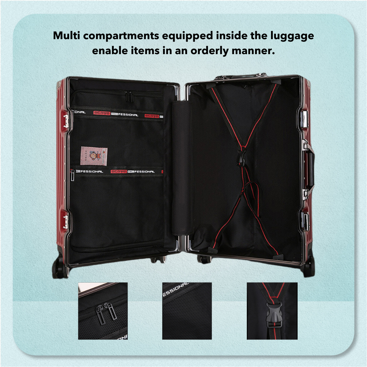 Hitchie Zipless Lightweight Aluminum Luggage Bag Travel Beg Roda Bagasi ...