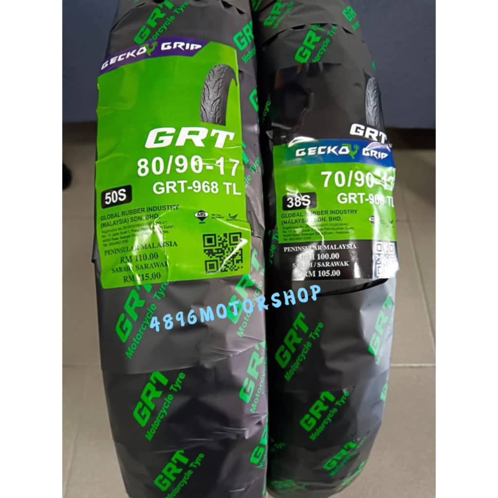 TAYAR MURAH GRT968 968 TYRE 17 GECKO GRIP TAYAR 70 80/90-17 CUTTING ...