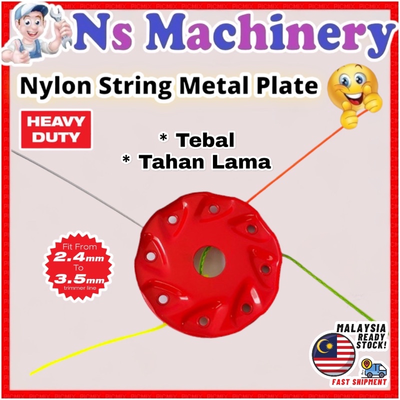 Heavy Duty 2in1 Besi 2.4mm-3.5mm Nylon String Metal Plate Brush Cutter ...