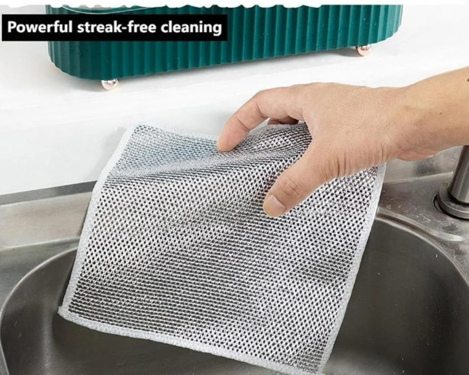 Wenbo Steel Wire Cleaning Cloth Mesh Rag Non-Stick Pots and Bowls ...
