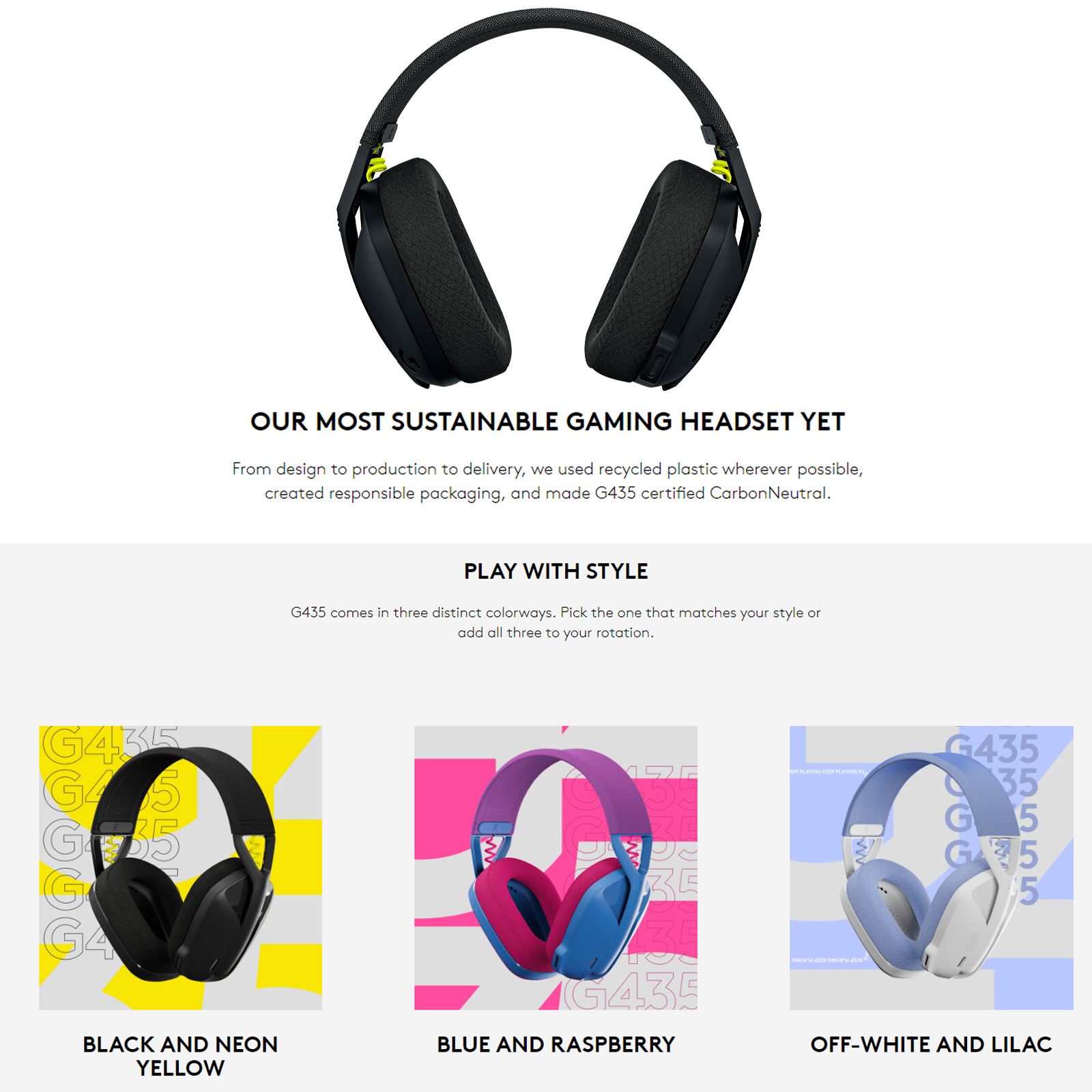 Logitech G435 LIGHTSPEED Wireless Gaming Headset | LightWeight Headset ...