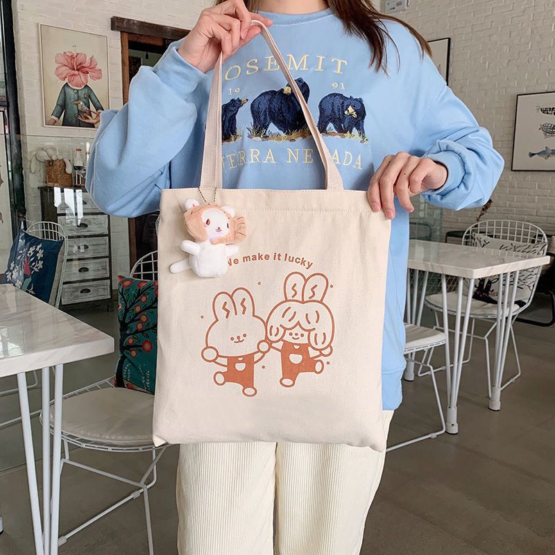 24 JAM SIAP PRINT Plain Canvas Bag Plain Tote Bags Cotton Student Beg ...