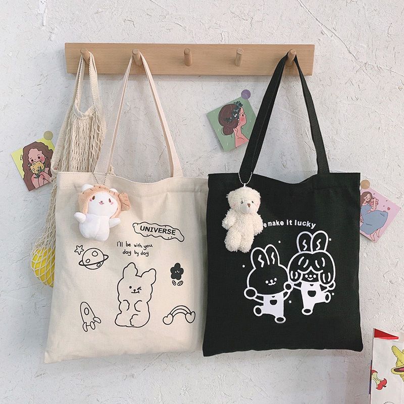 24 JAM SIAP PRINT Plain Canvas Bag Plain Tote Bags Cotton Student Beg ...
