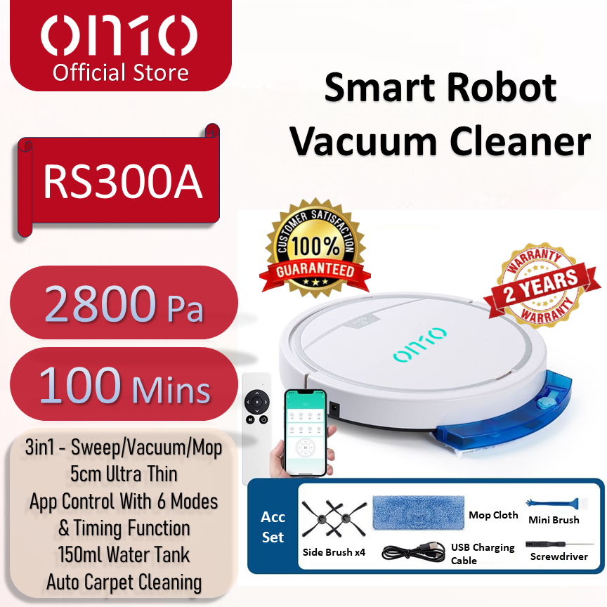 Robot Vacuum Sweep Mop RS300 Upgraded Version With Mobile App Remote ...