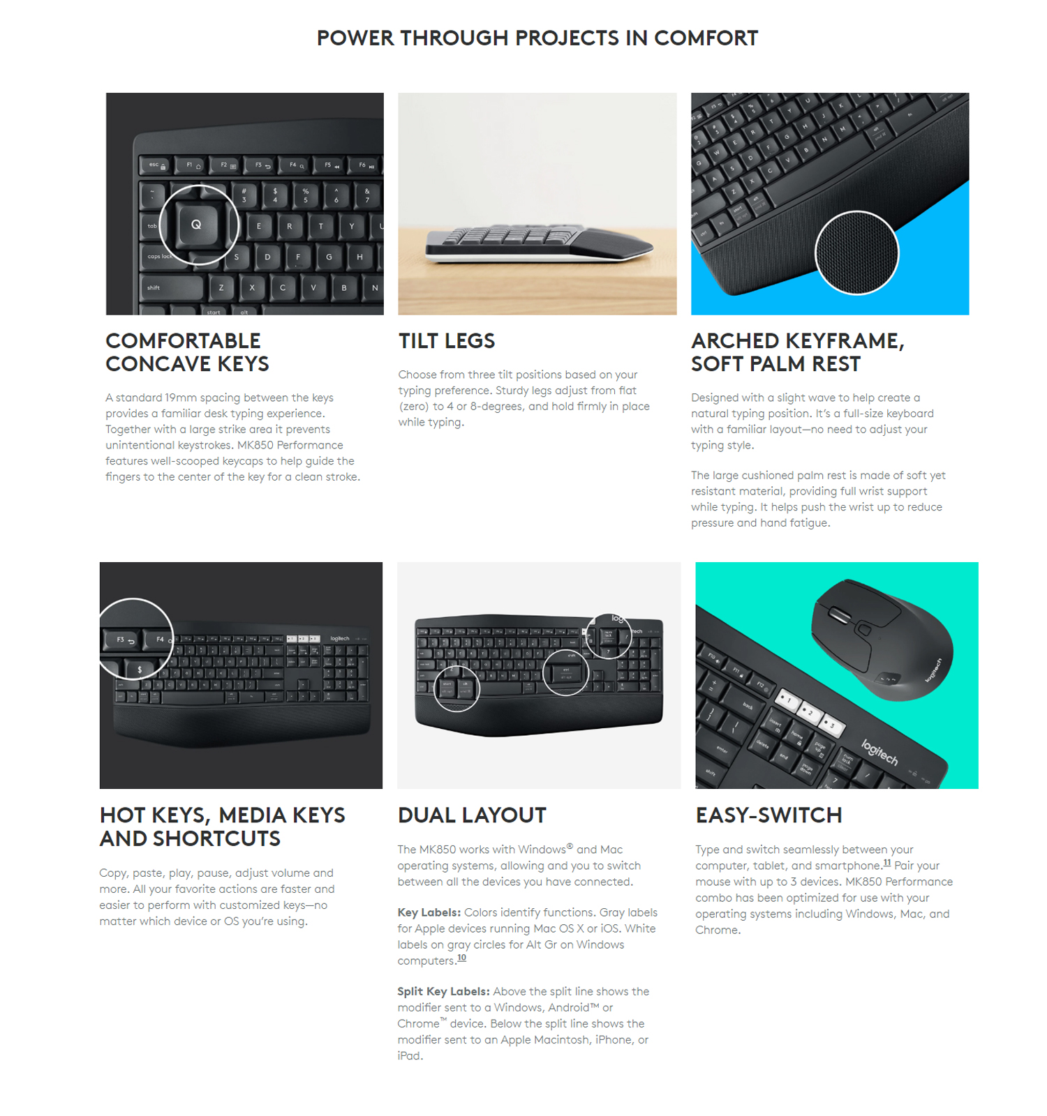 Logitech Mk850 Multi Device Performance 2 4ghz Wireless Keyboard And Mouse Combo Bluetooth