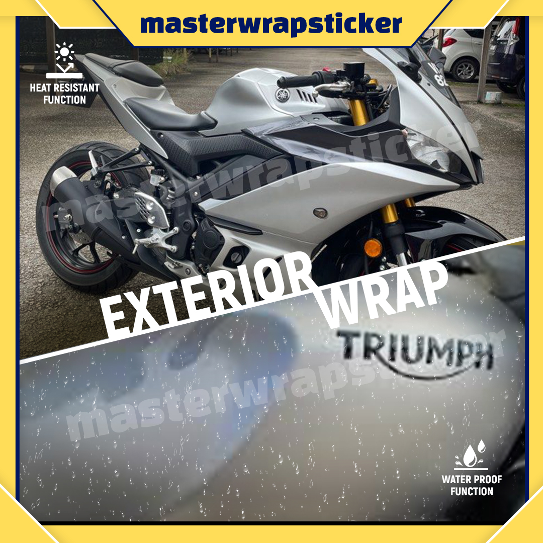 NEW SATIN MATTE SILVER STICKER MOTOR(152CM-90CM)stiker moto perak vinyl ...
