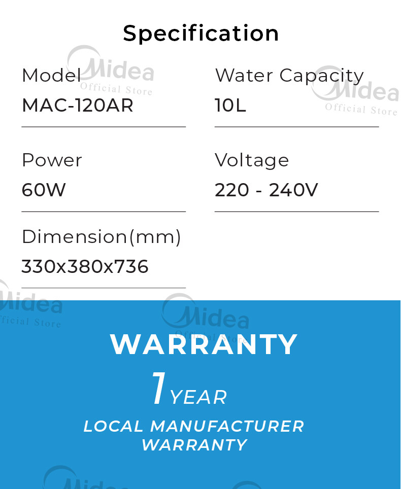 Midea MAC-120AR 10L Air Cooler | Shopee Malaysia