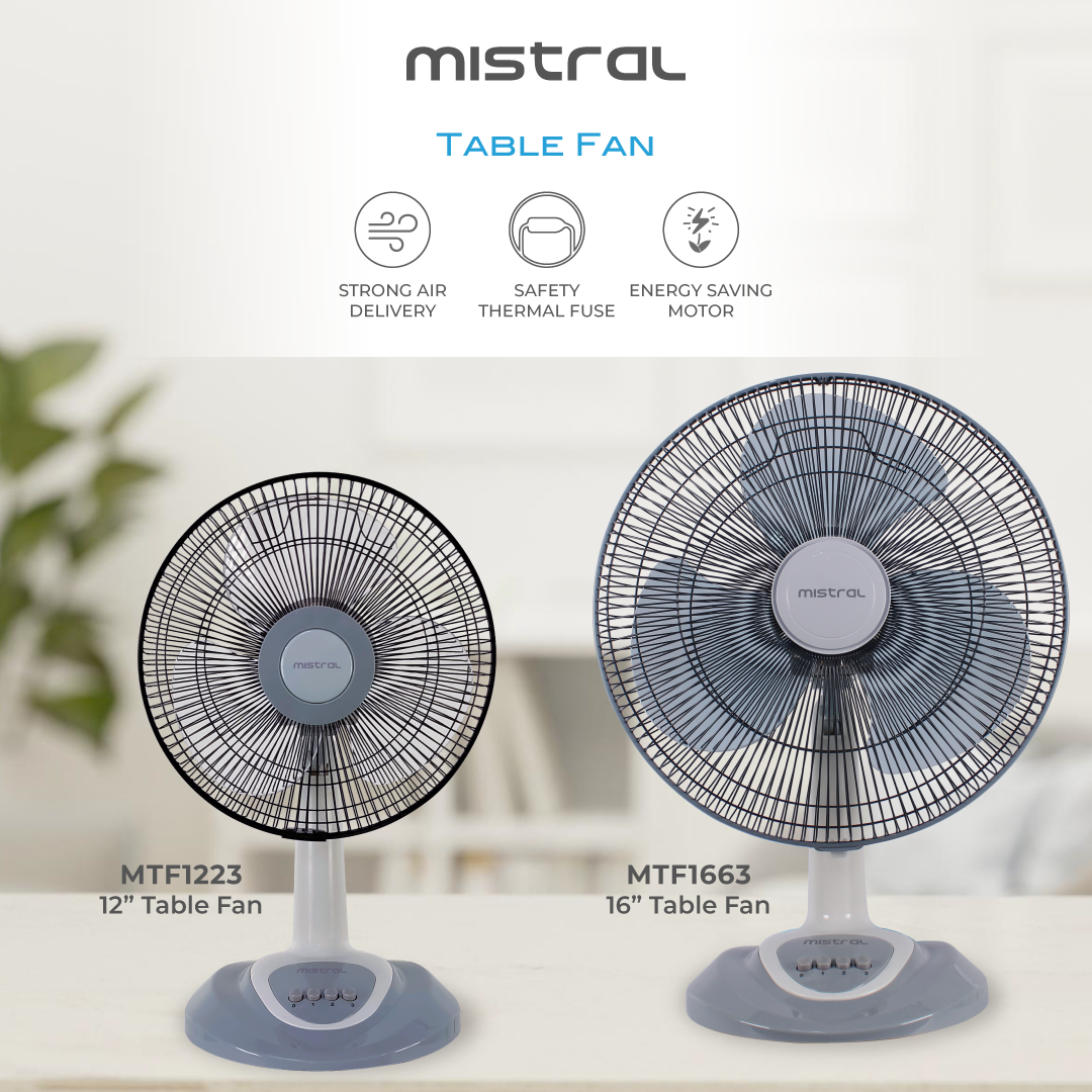 Mistral 16"/40cm Strong Wind Table Fan | MTF1663 (5 Years Warranty ...