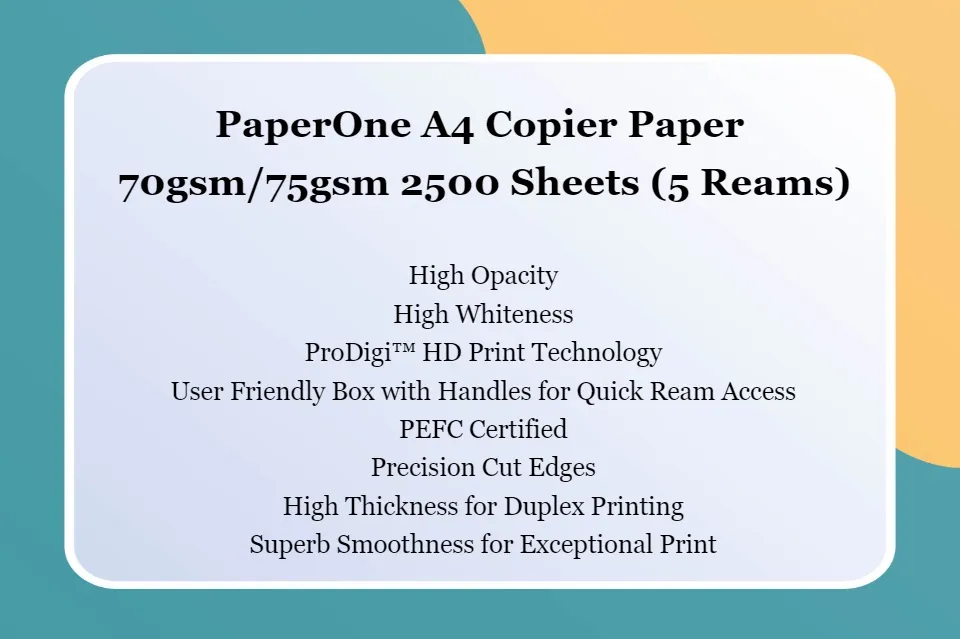 PaperOne A4 Copier Paper 70gsm 2500 Sheets (5 Reams) | Shopee Malaysia