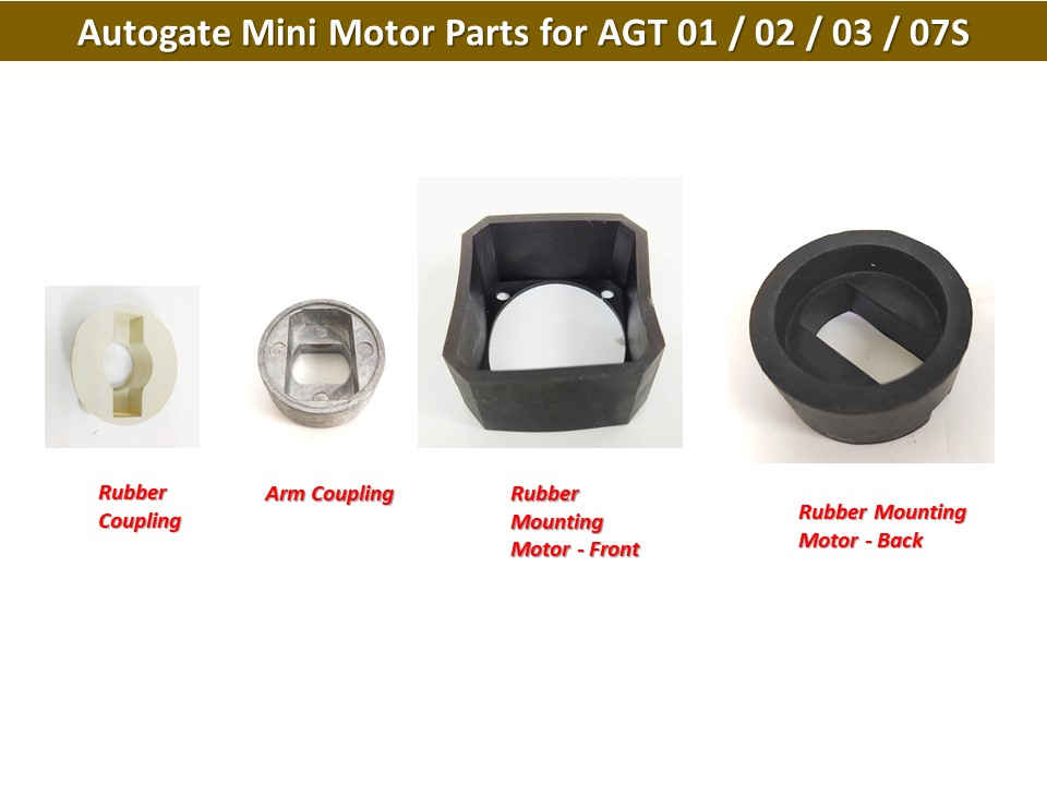 AGT Autogate Mini Motor Spare Parts - Rubber Coupling / Arm Coupling / Mounting Motor for AGT 01 ...