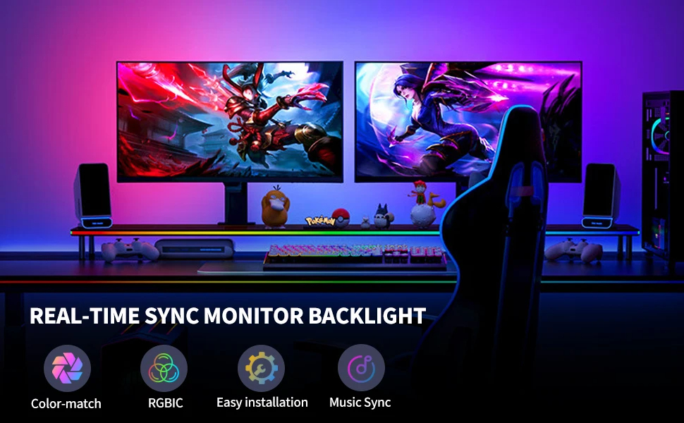 Smart Ambient PC Lighting PC Display Sync LED Strip Light RGB Dream ...