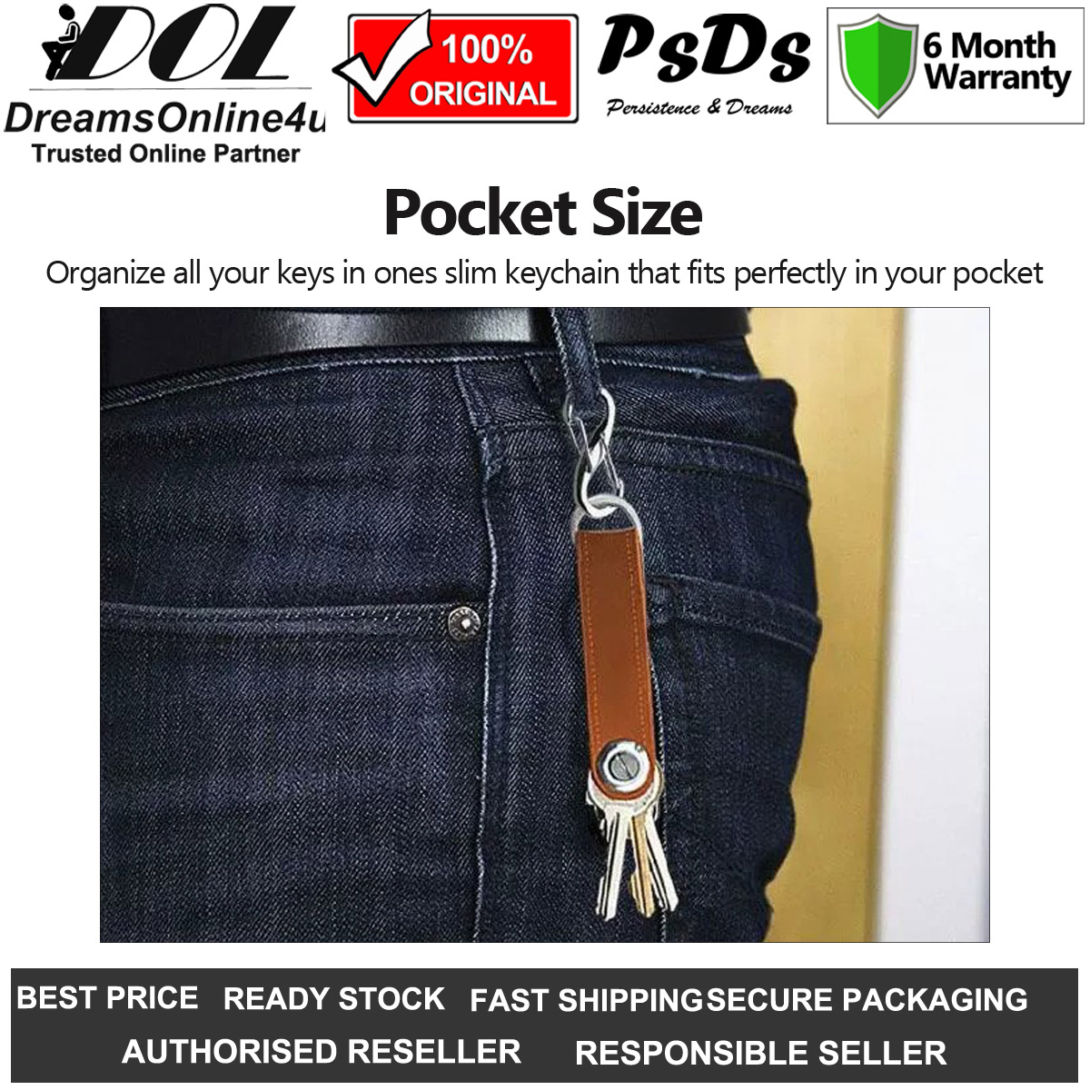 Layzhens Leather Strap Stainless Steel Smart Pocket Key Holder ...