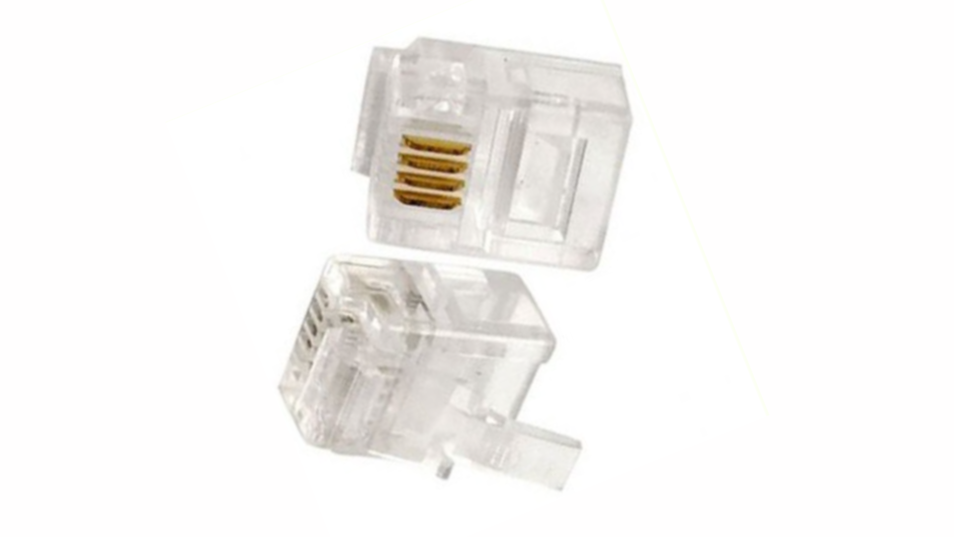 RJ11 4 Pin Telephone Crystal Plug Connector 6P4C Telephone use DIY Easy ...