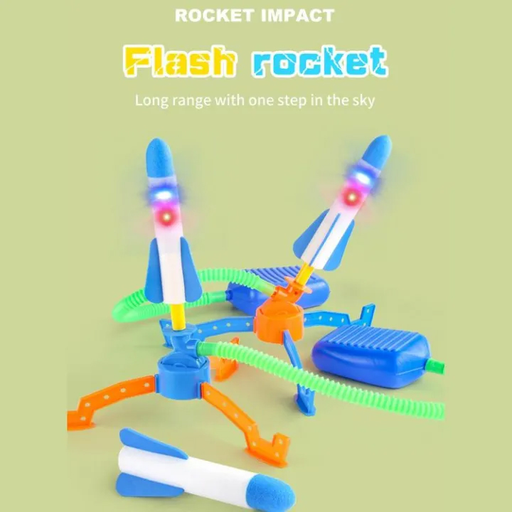 GOOGOO BIRD Flying Rocket Launcher Kids Toy Luminous Outdoor Ejection ...