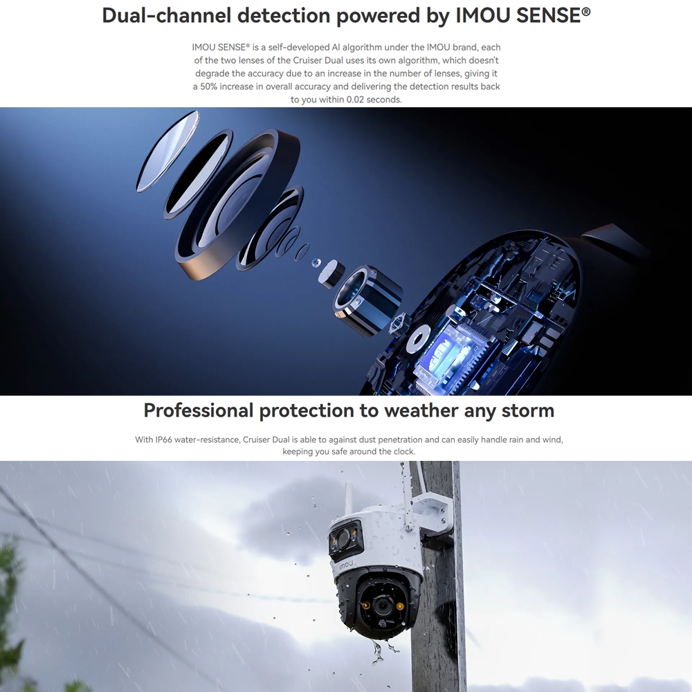 Imou Cruiser Dual (8MP/10MP) Dual Lens Two Way Talk Full Color Night ...