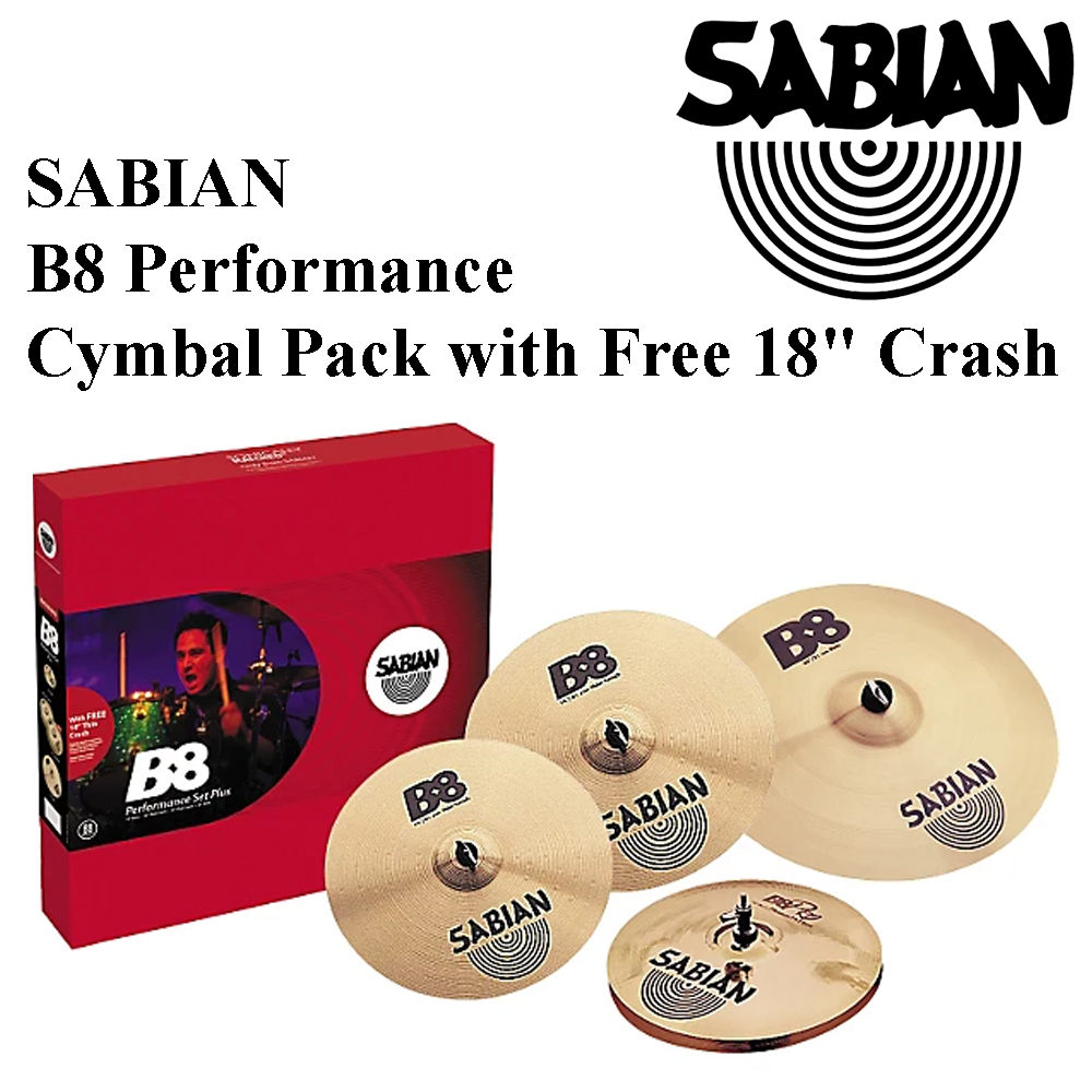 SABIAN B8 Performance Cymbal Pack with Free 18" Crash | Shopee Malaysia
