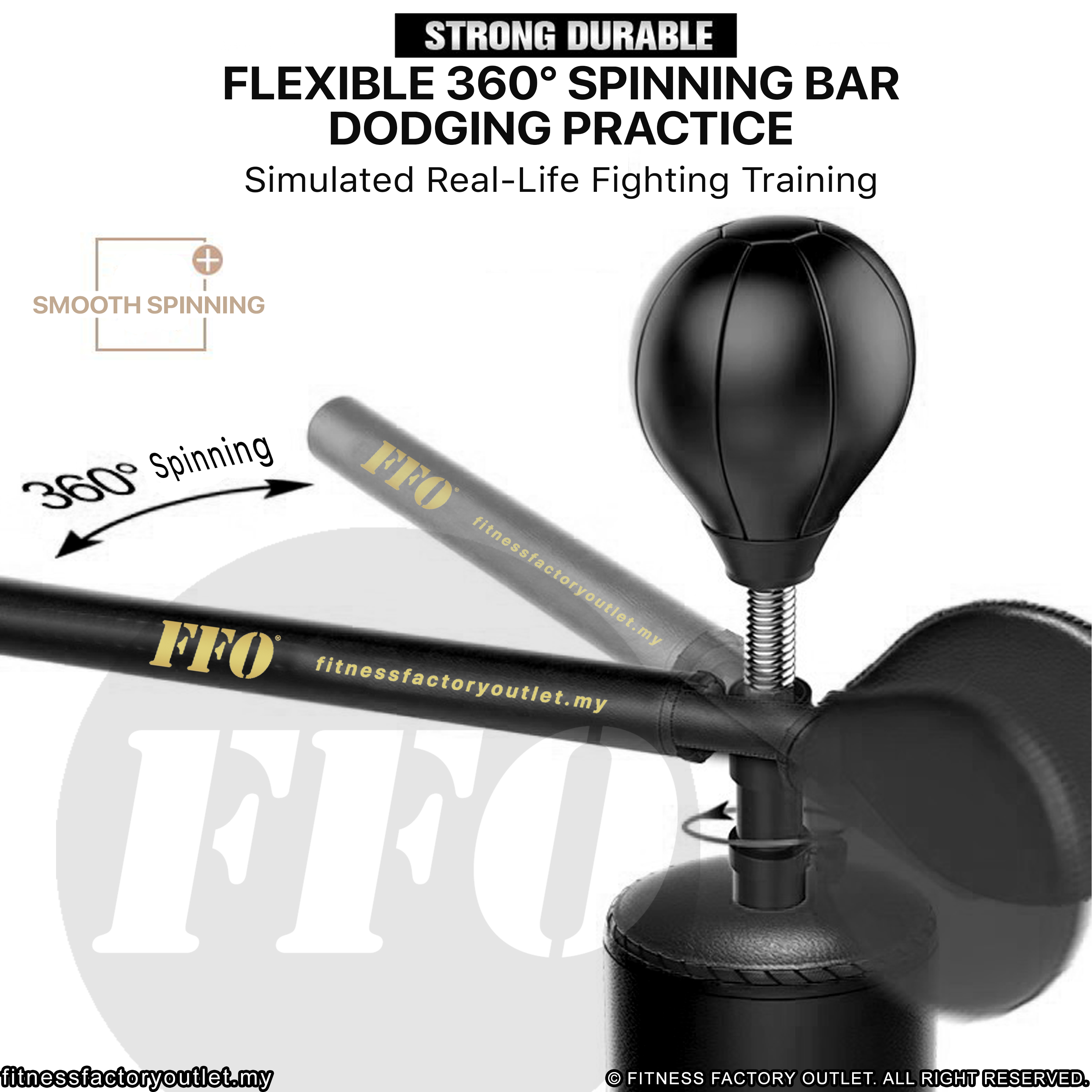 FFO Standing Punch Bag Reflex Spinning Bar Rotate Speed Ball Reaction ...