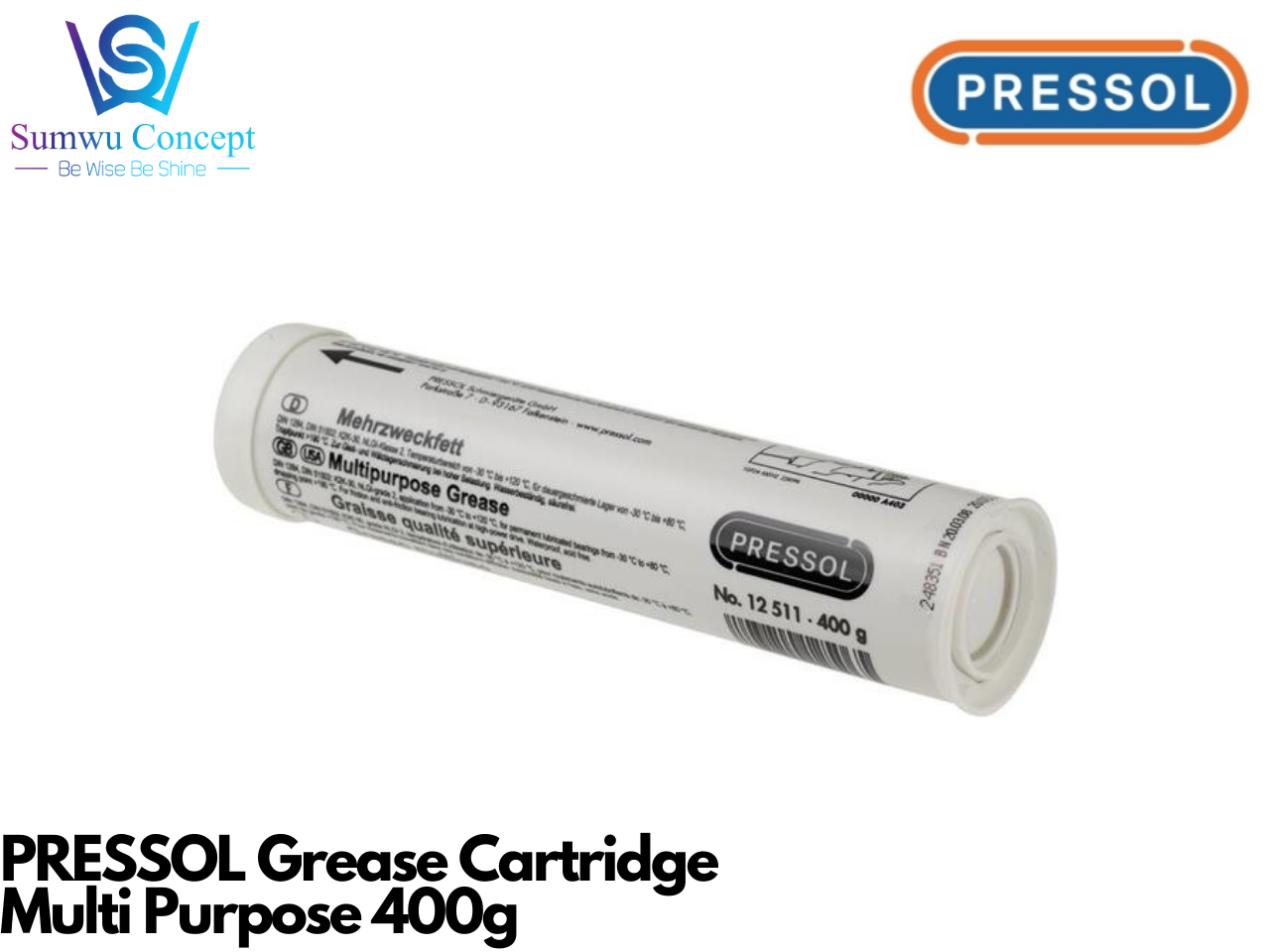 PRESSOL Grease Cartridge Multi Purpose NLGI 2 Grade 400g (100% Original ...