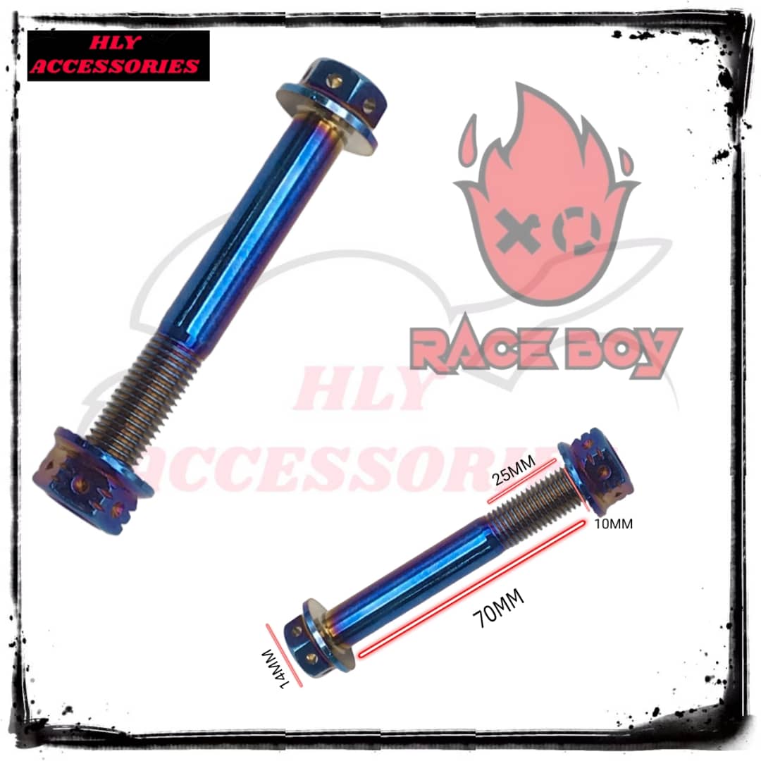 Monoshock Alloy Screw Skru with siap Nut Race Boy Titanium Gold Y15/Y16 ...