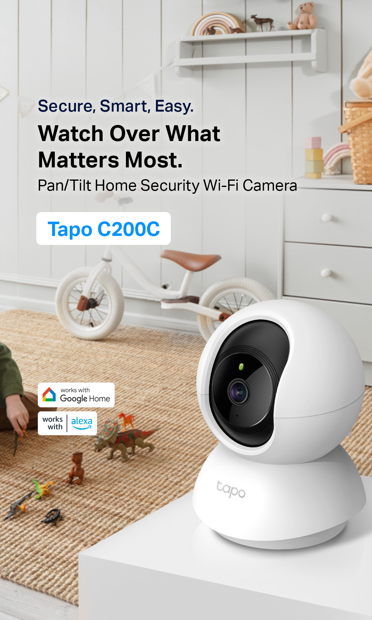 TP-Link Tapo C200C 1080P Indoor Pan/Tilt Wifi Wireless Camera CCTV with ...
