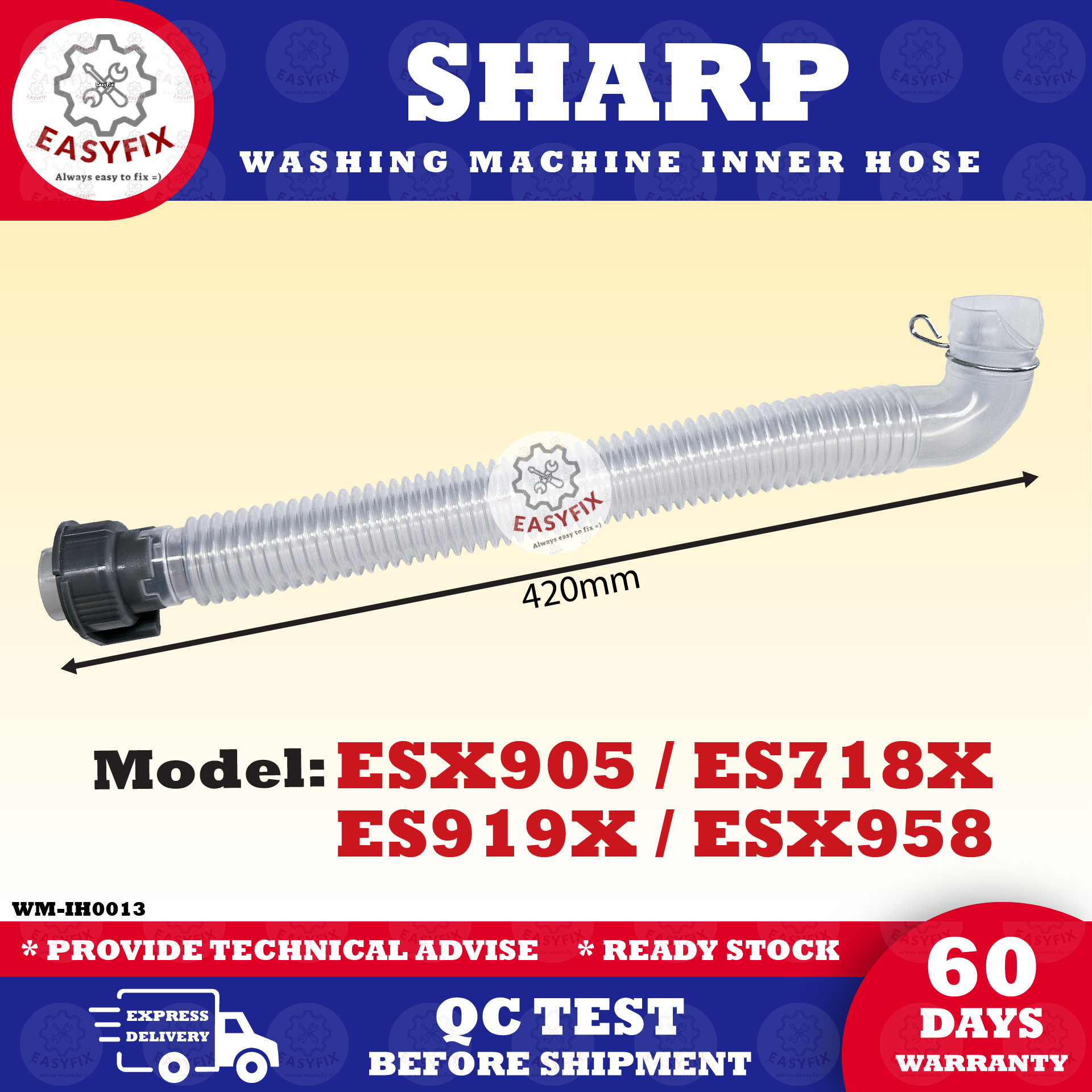 ESX905 / ES718X / ES919X / ESX958 SHARP WASHING MACHINE INNER PIPE ...