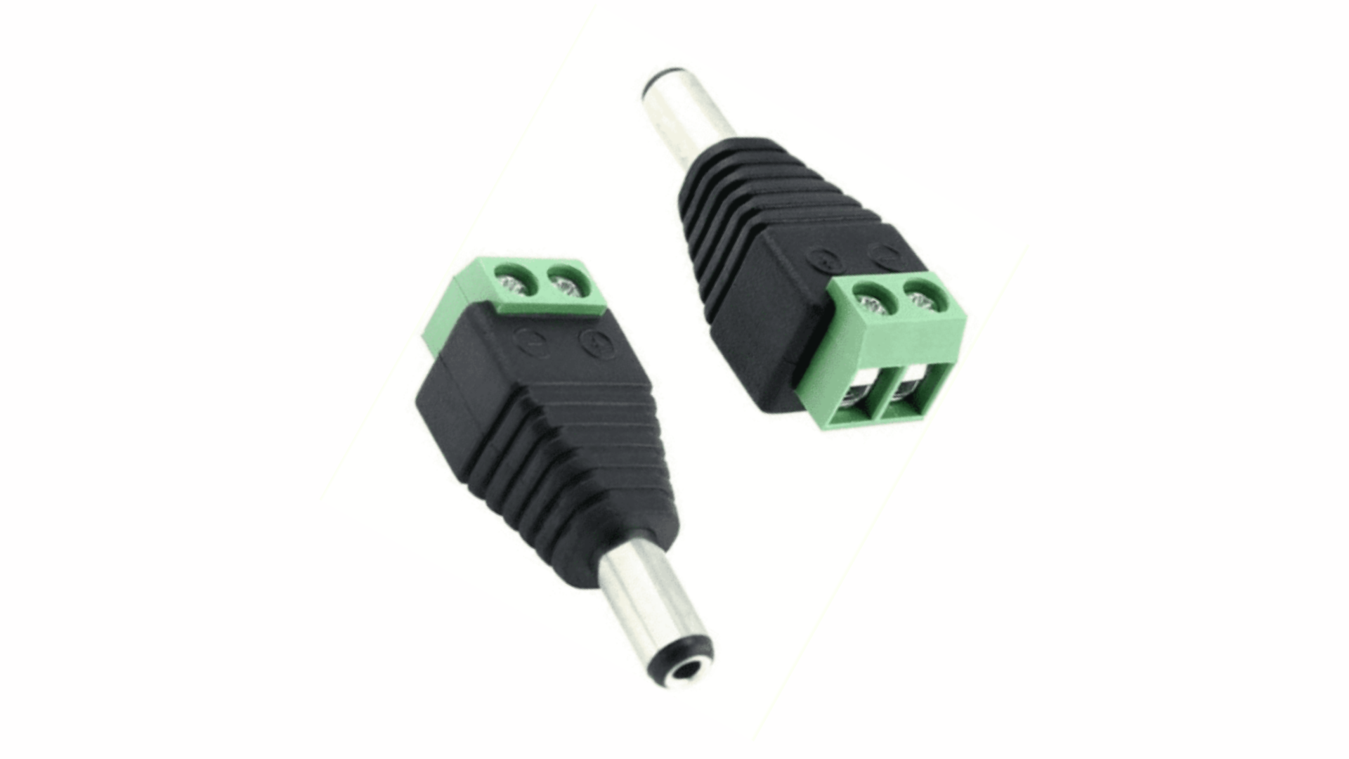 Analog CCTV DC Plug Male Screw On Type 2 Wire +/- Power Connector Outer ...