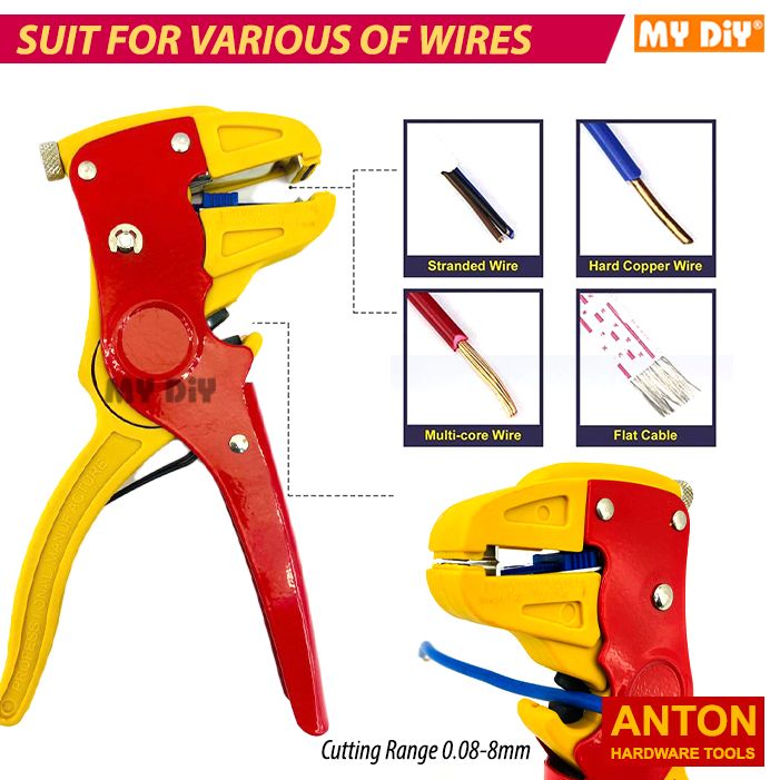 ANTON AUTOMATIC CABLE WIRE STRIPPER 2 IN 1 WIRE STRPPER CUTTER FLAT ...