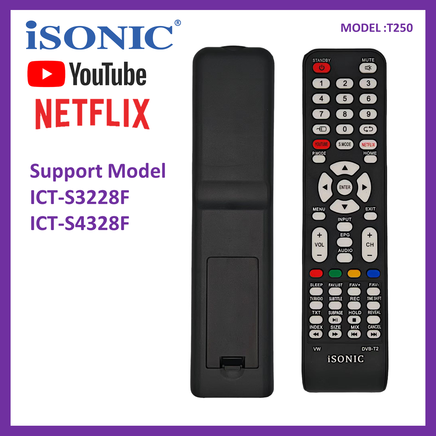iSONIC LED TV Remote Control iSONIC Premium Quality Replacement Remote ...