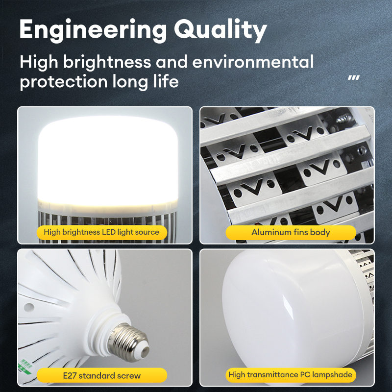 80W/100W/150W/200W LED Bulb E27 Super Bright High Power Workshop Lamp ...