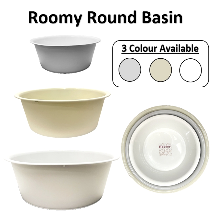 Roomy Round Basin/ Besen Plastik/ Round Plastic Wash Basin / Basin Cuci ...