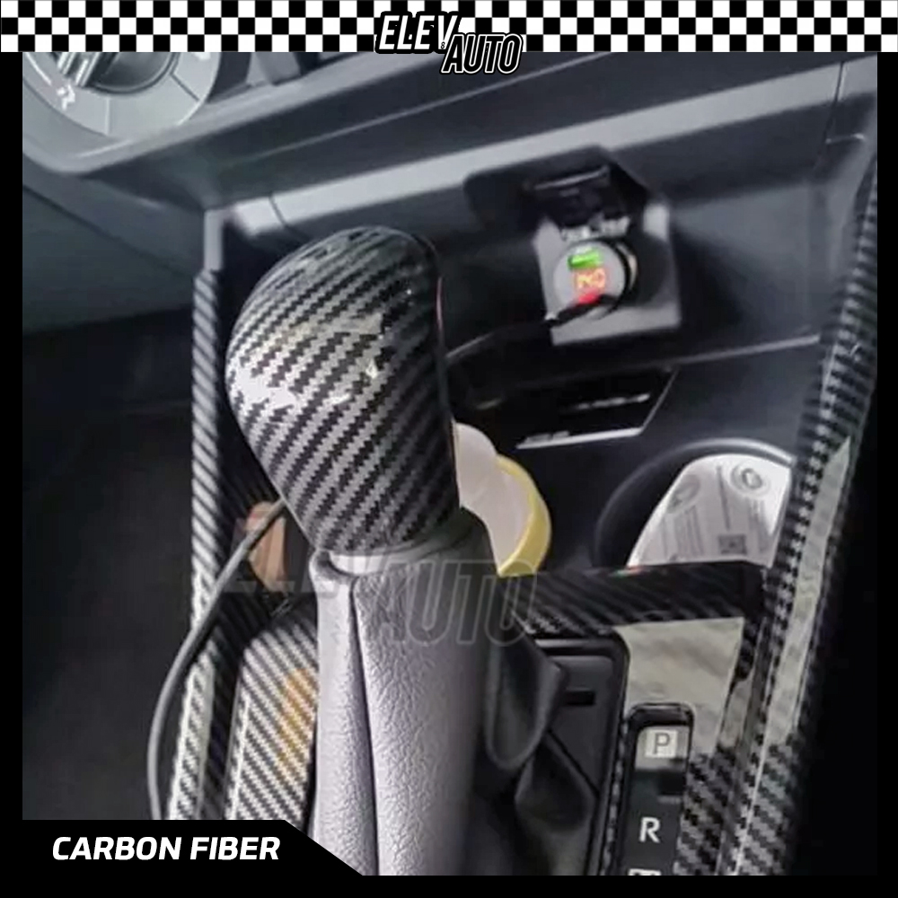 Perodua Axia 2023 2024 Gear Shift Knob Trim Carbon Fiber Black Interior ...