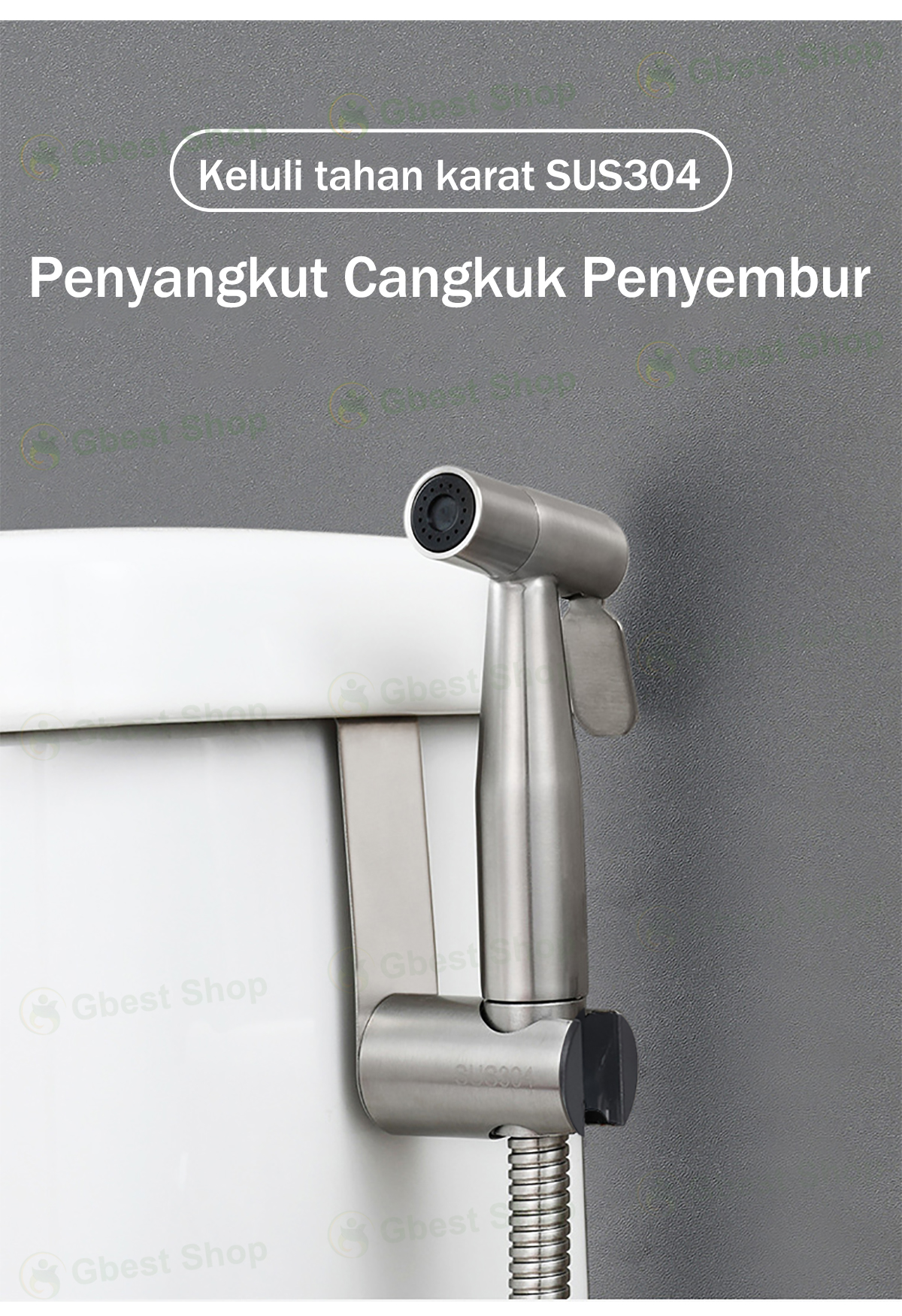 Adjustable 360 Degree Shower Head Holder Hanger Hook Bathroom Toilet ...